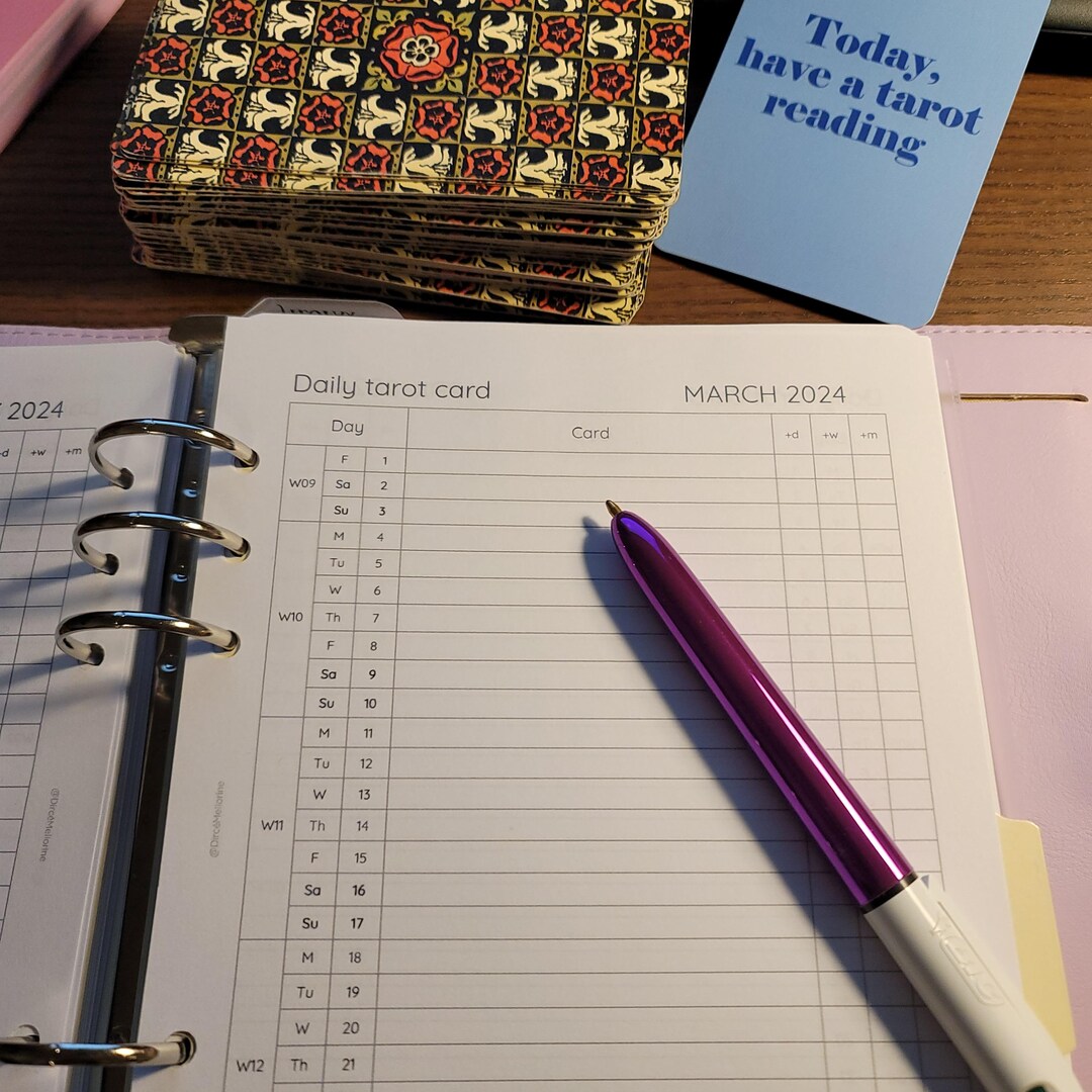 Daily Tarot Cards Tracker - Calendar 2024 - Etsy