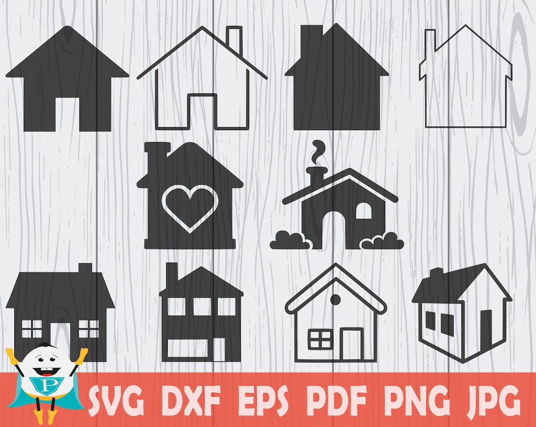 10 House Bundle SVG, Printable Vector ,silhouette, Circut Cut File ...
