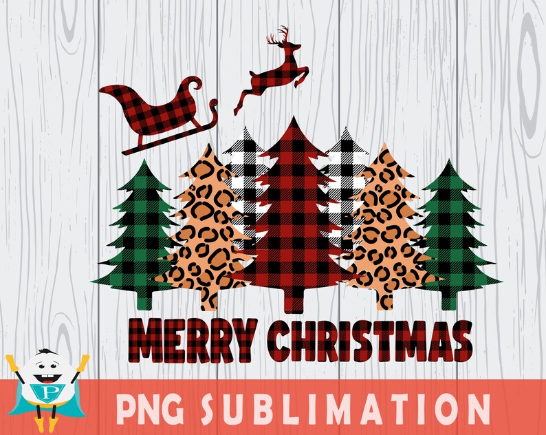 Merry Christmas Cheetah Print, Leopard Print, Buffalo Plaid Sublimation ...
