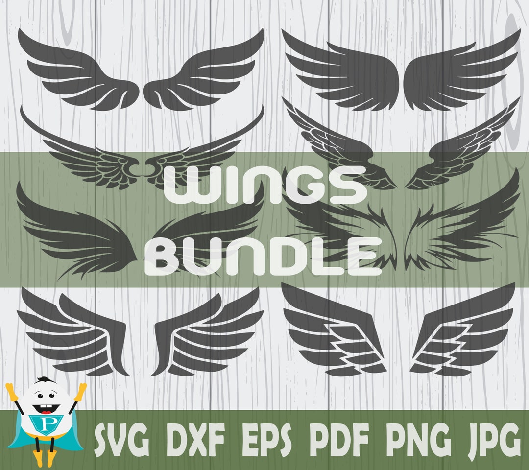 Wings SVG ,wings Bundle , Silhouette Wings , Angel Wings , Detroit ...