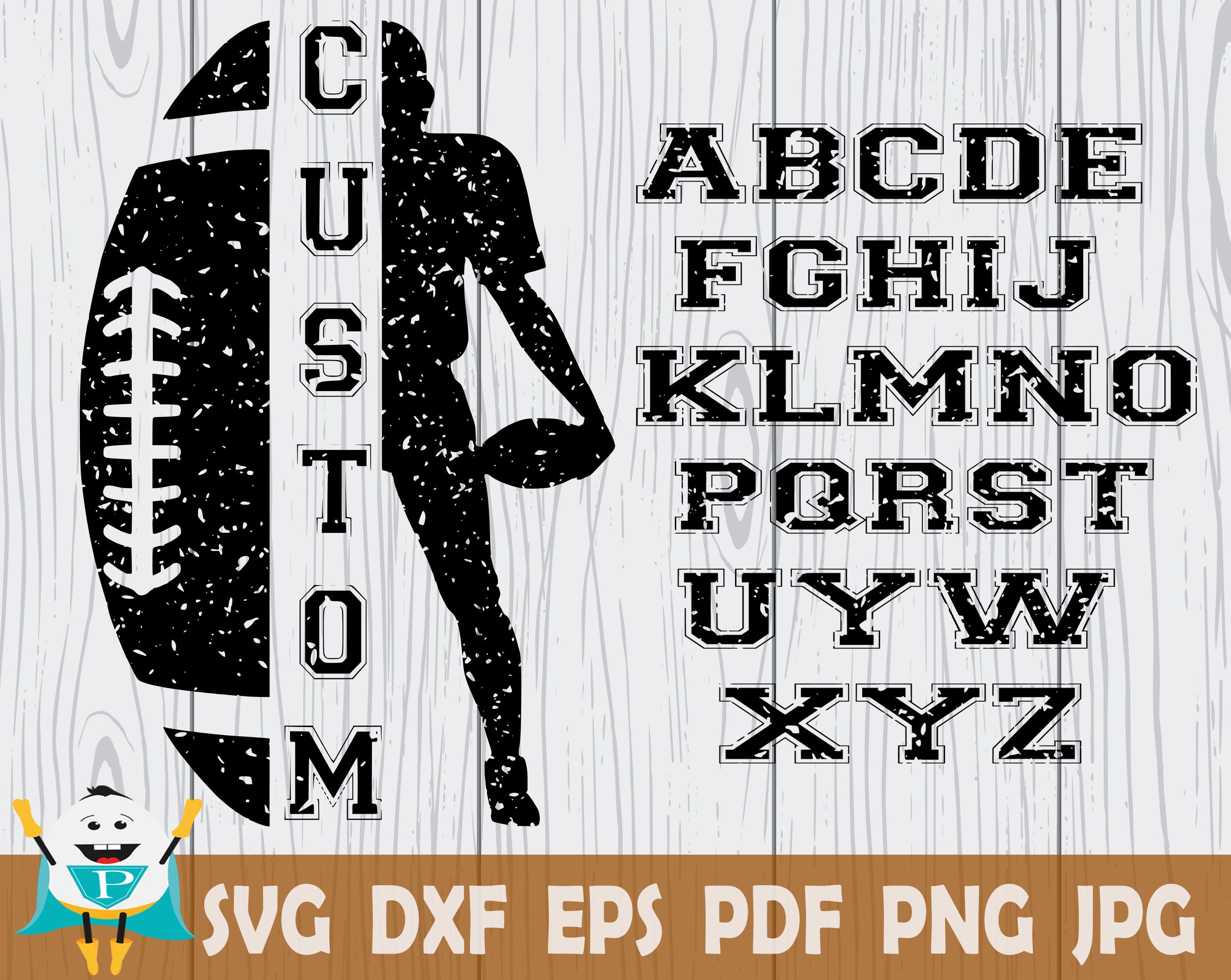 Football Customizable Frame SVG Cut File | Commercial Use | Instant ...