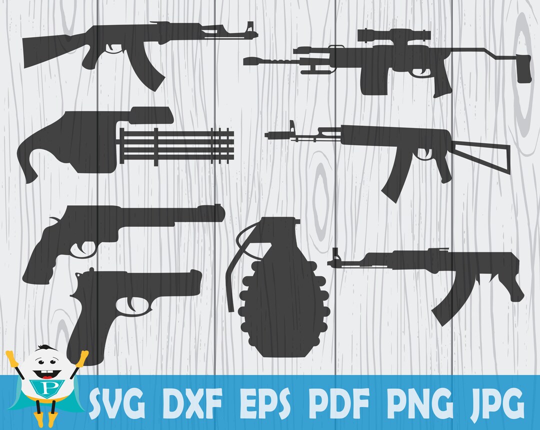 Bundle Guns SVG, Military Weapon SVG , Printable Vector ,silhouette ...