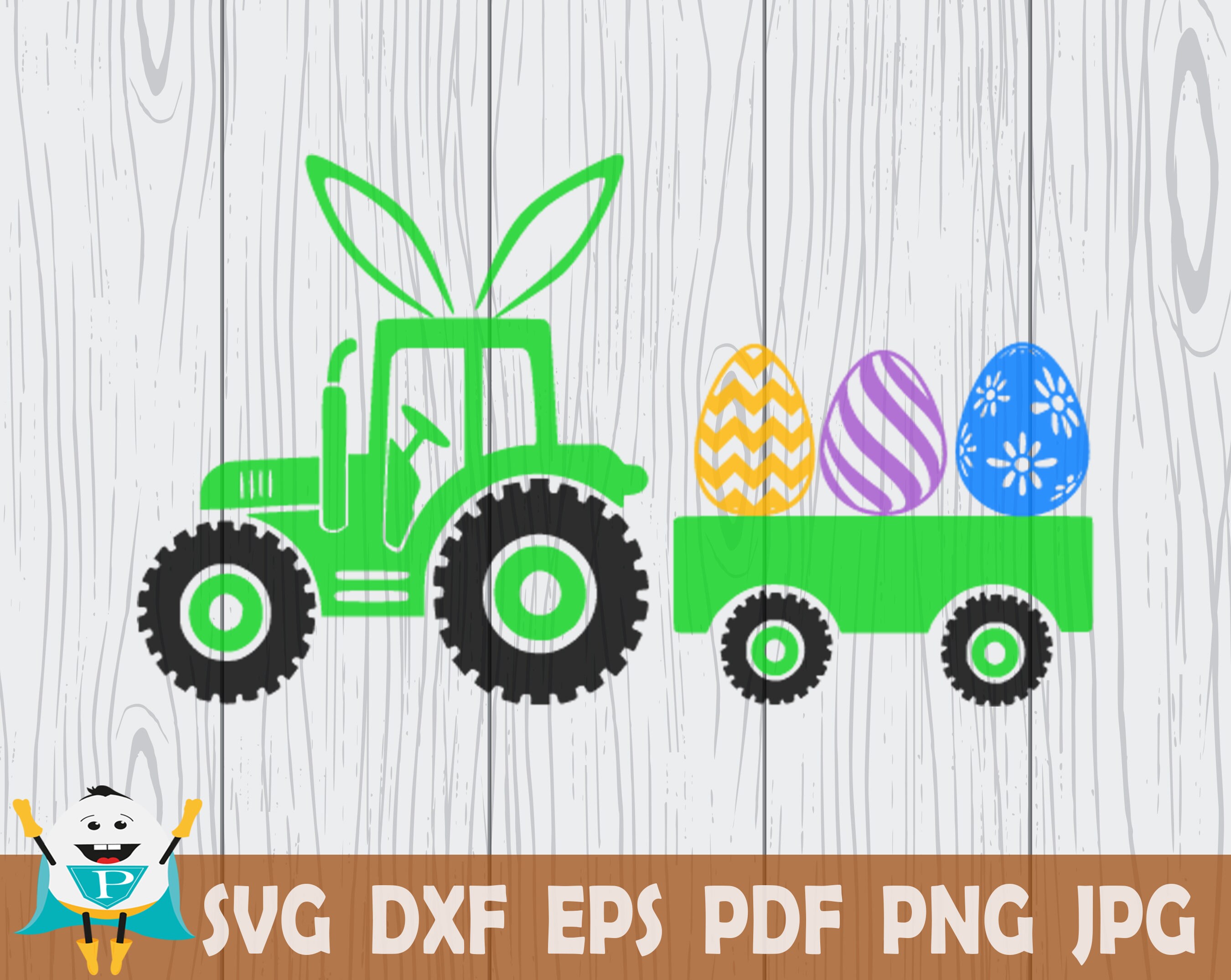 Easter Tractor SVG Printable Vector cricut Silhouette - Etsy