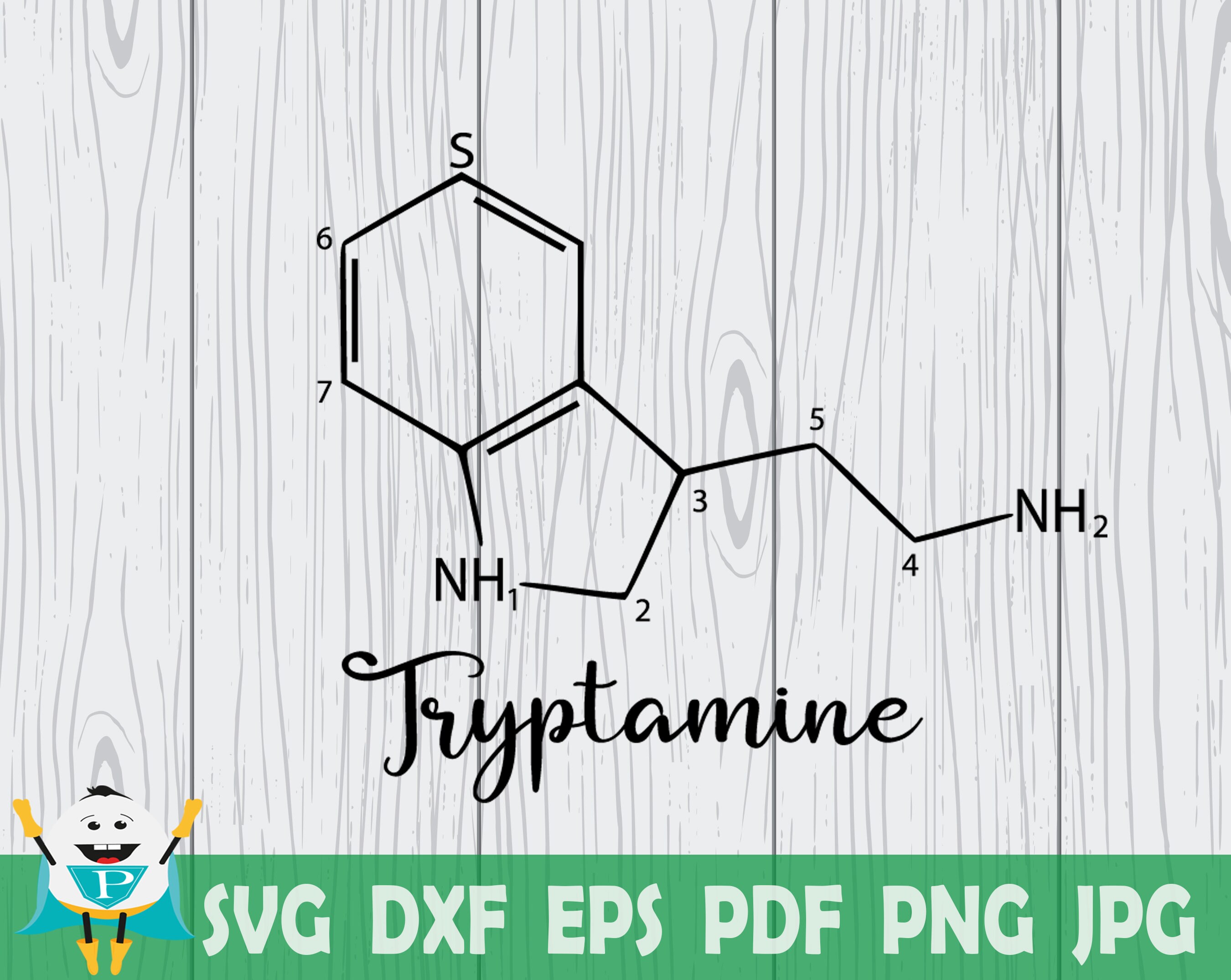 Tryptamine SVG Chemical Formula Printable Vector cricut - Etsy