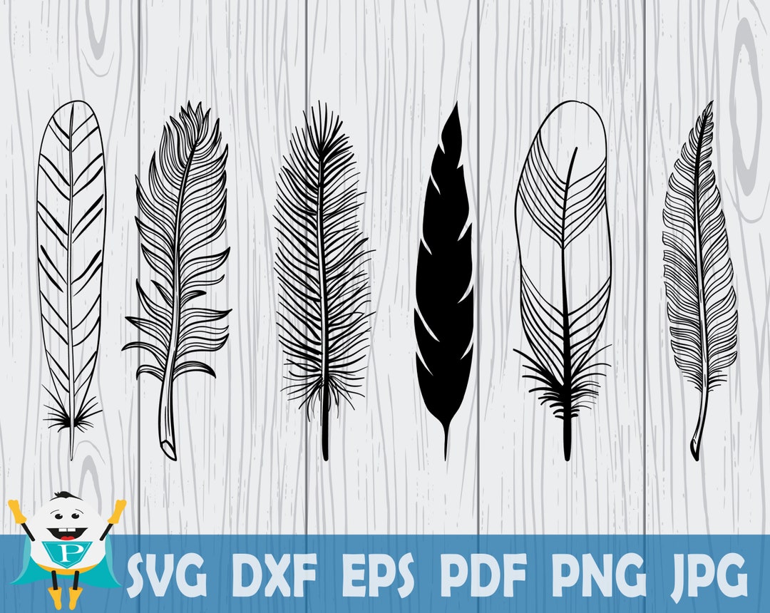 Feather Bundle SVG , Feather Silhouette ,cricut, Commercial Use Digital ...