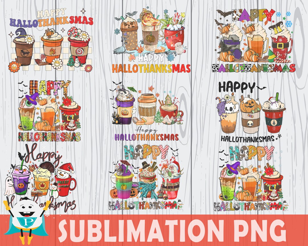 Happy Hallothanksmas SVG, Printable Vector ,silhouette, Circut Cut File ...