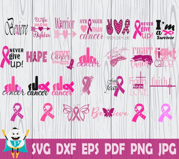 Cancer Awareness Bundle SVG Printable Vector Instant - Etsy
