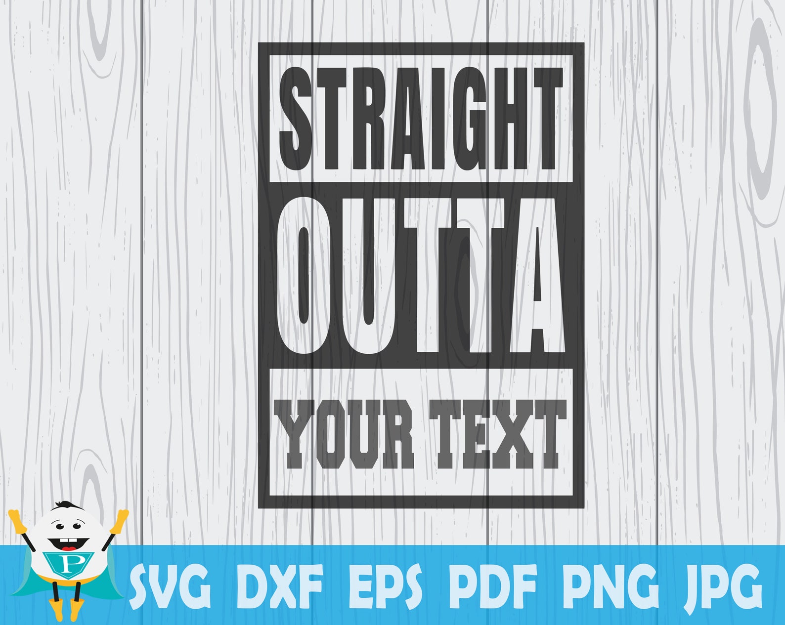 Straight Outta SVG Your Text Printable Vector silhouette - Etsy