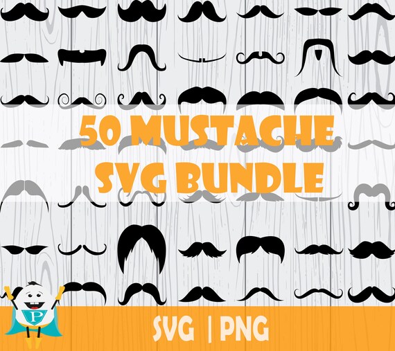 50 Bigote SVG Bundle Vector imprimible Cricut Silueta - Etsy México