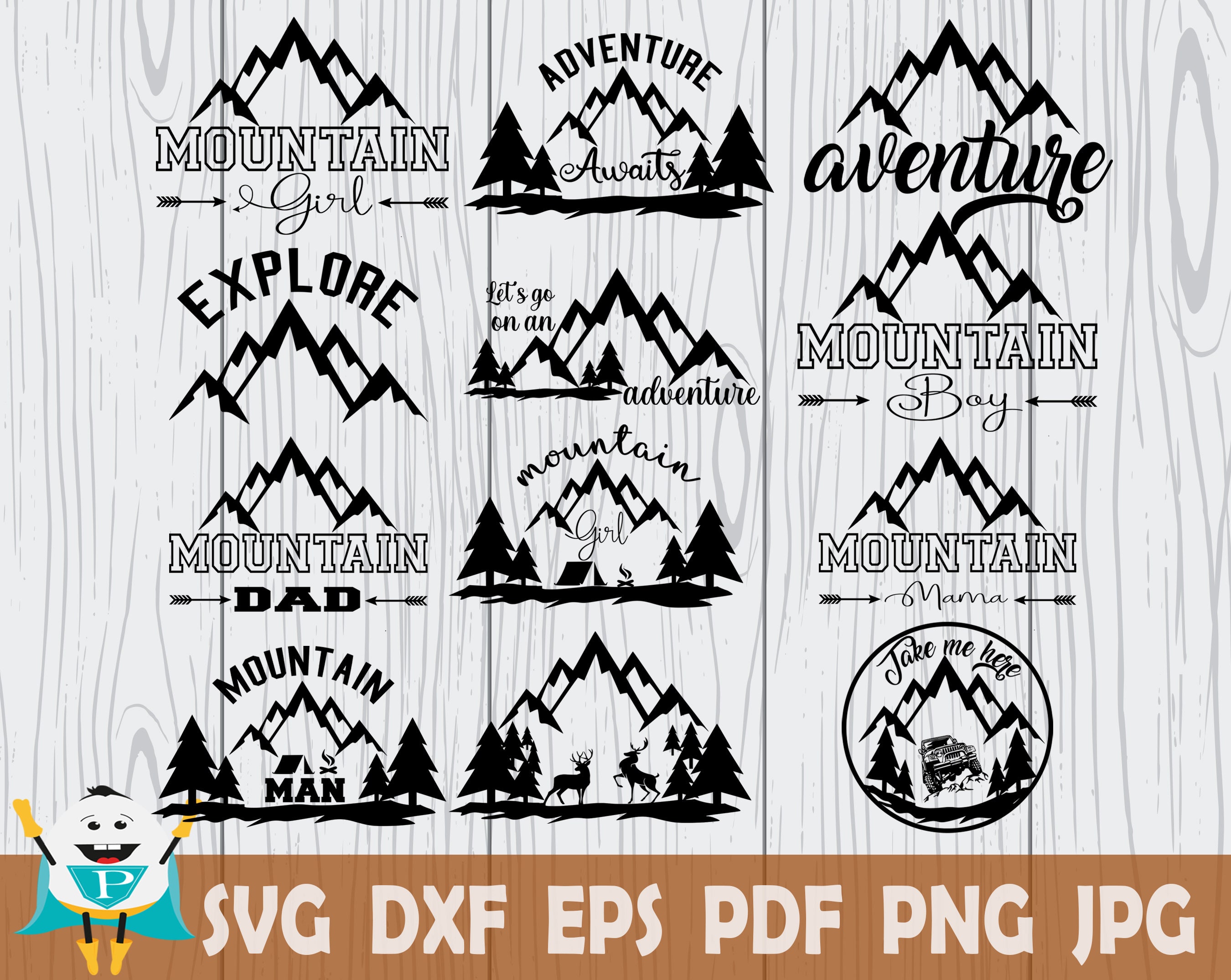 Mountain Bundle SVG Printable Vector cricut Silhouette - Etsy