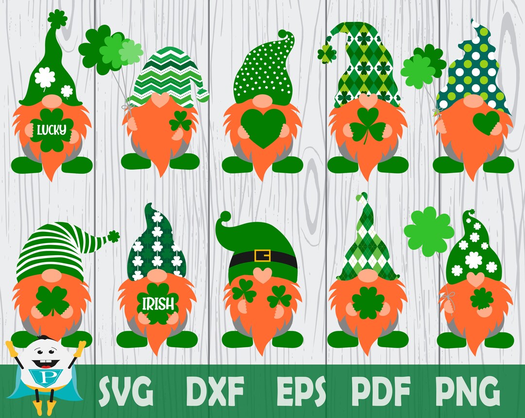 St. Patrick's Day Gnomes SVG, Printable Vector ,silhouette, Circut Cut ...