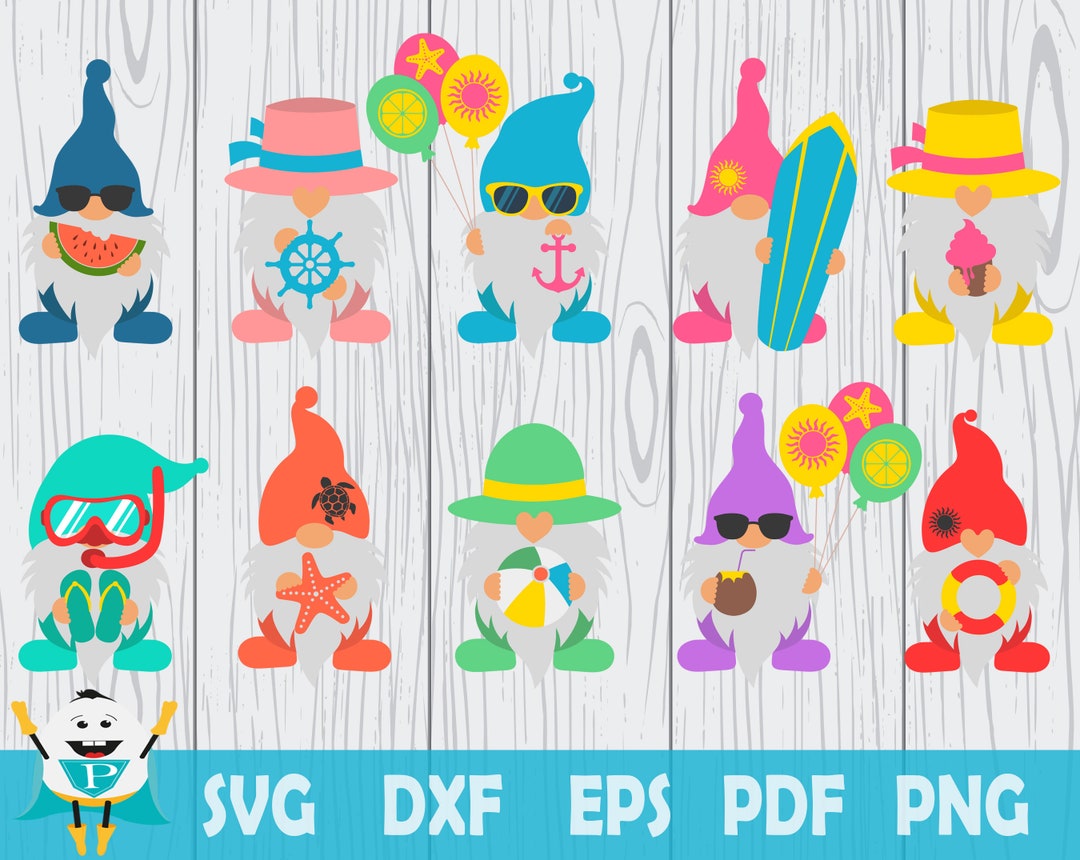 Summer Gnomes SVG, Printable Vector ,silhouette, Circut Cut File ...