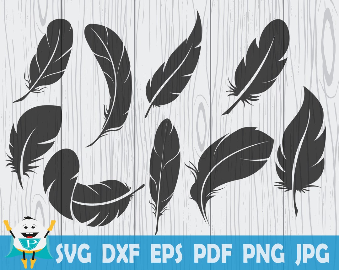 Feather Bundle SVG, Printable Vector ,silhouette, Circut Cut File ...