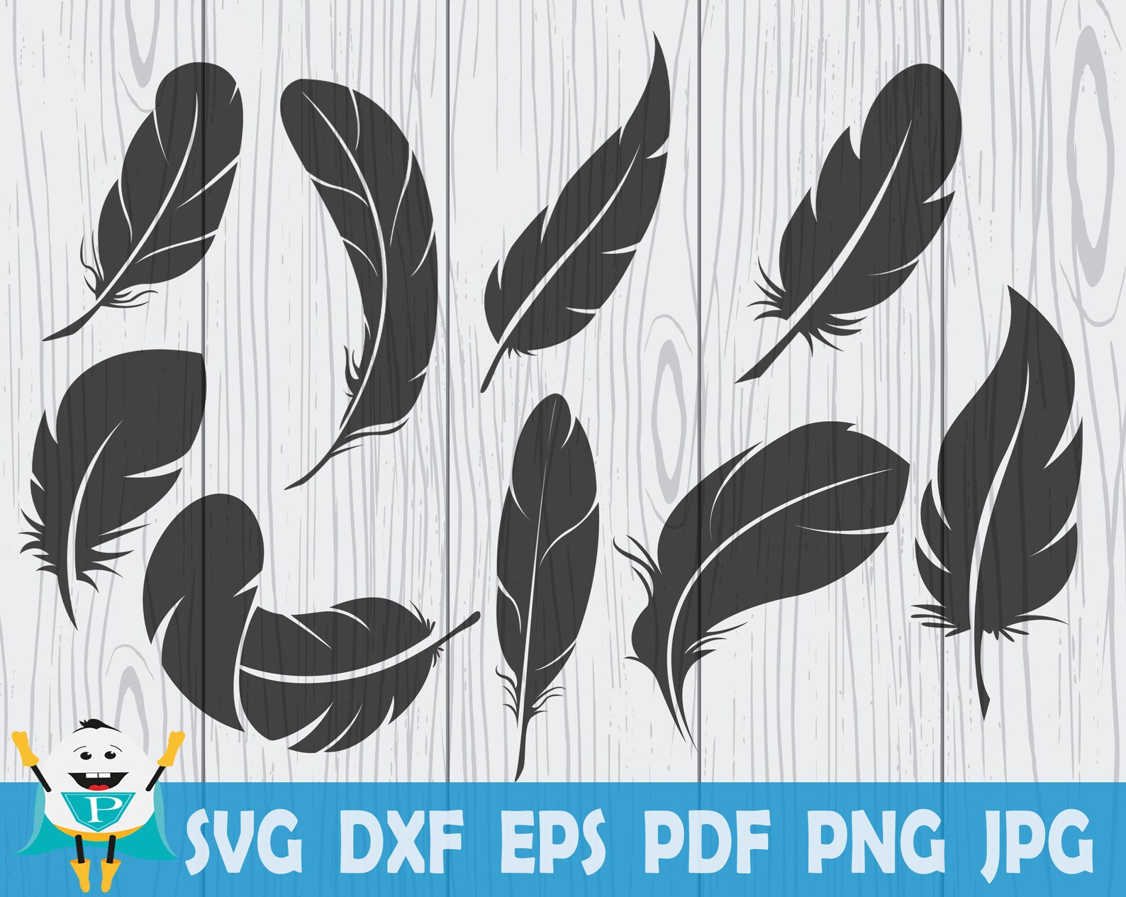 Feather Bundle SVG Printable Vector silhouette Circut Cut - Etsy