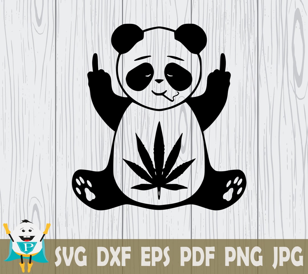 Panda SVG Weed Panda , Blunt Panda , Panda Silhouette ,cut File ...