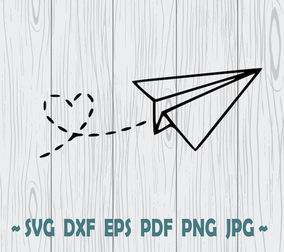 Airplane Heart SVG Paper Airplane Cartoon Airplane - Etsy