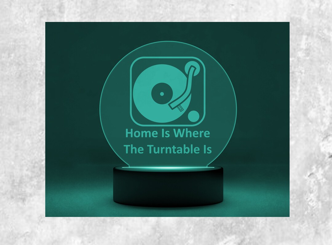 Vintage Style LED Turntable Light - Retro Vinyl Record Lover Sign ...