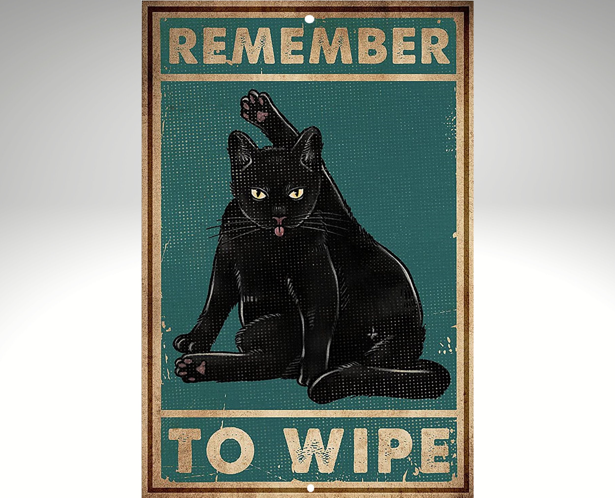 Remember to Wipe Sign. Funny Cat Sign. Bathroom Decor. Novelty - Etsy
