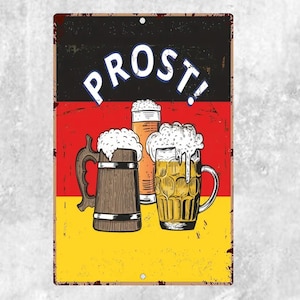 German Prost Beer Sign, Metal Cheers Sign (8x12) - Etsy
