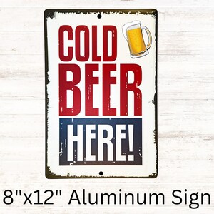 Cold Beer Here Sign Beer Lover Man Cave Bar Dorm Novelty - Etsy
