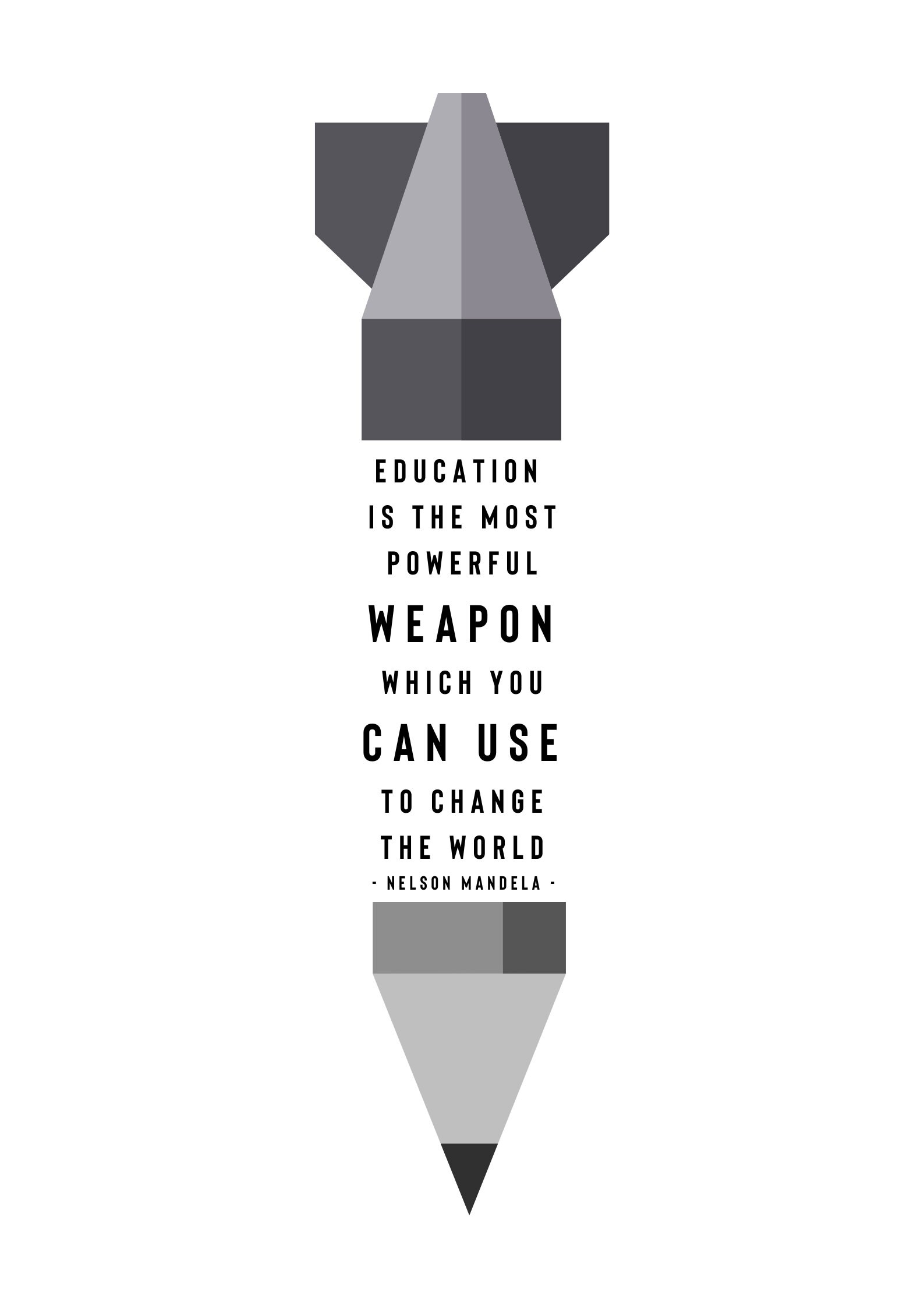 Education is the Most Powerful Weapon | Digital Download | War Quote ...