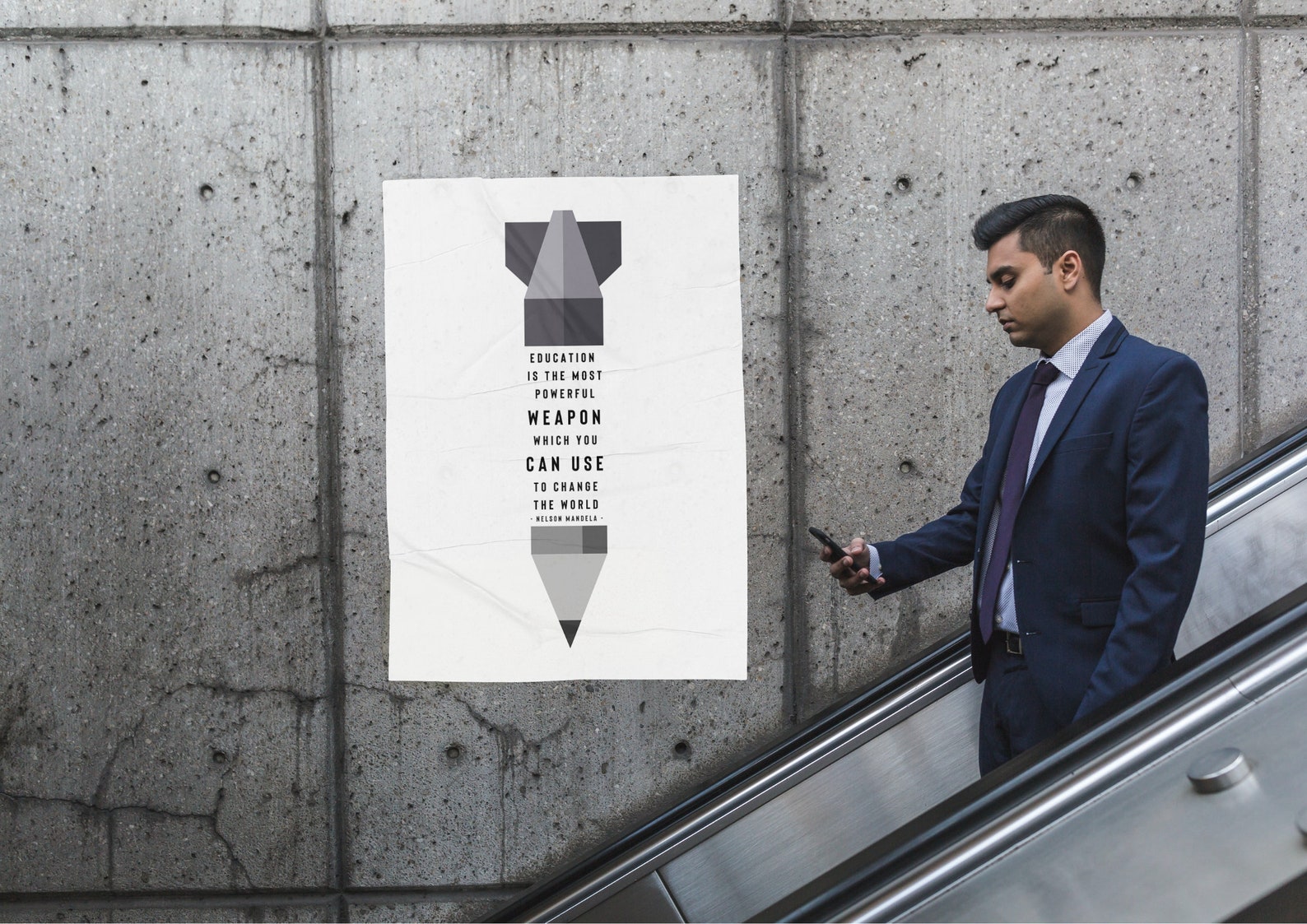 Education is the Most Powerful Weapon Digital Download War Quote Print ...