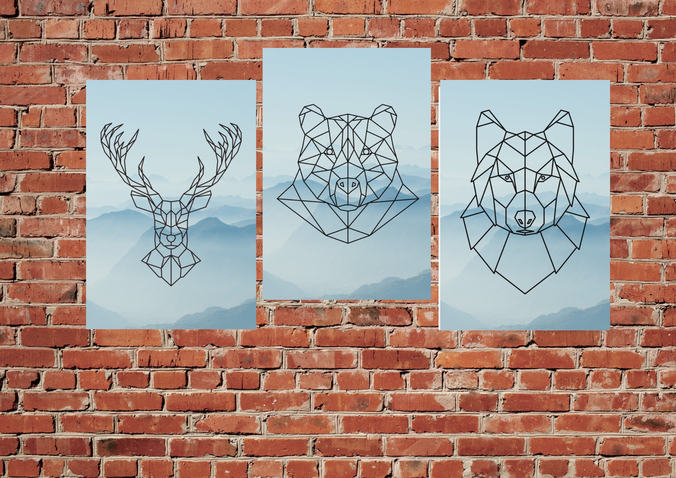Polygon Animals Digital Download Poster Gift Printable Wall Art ...