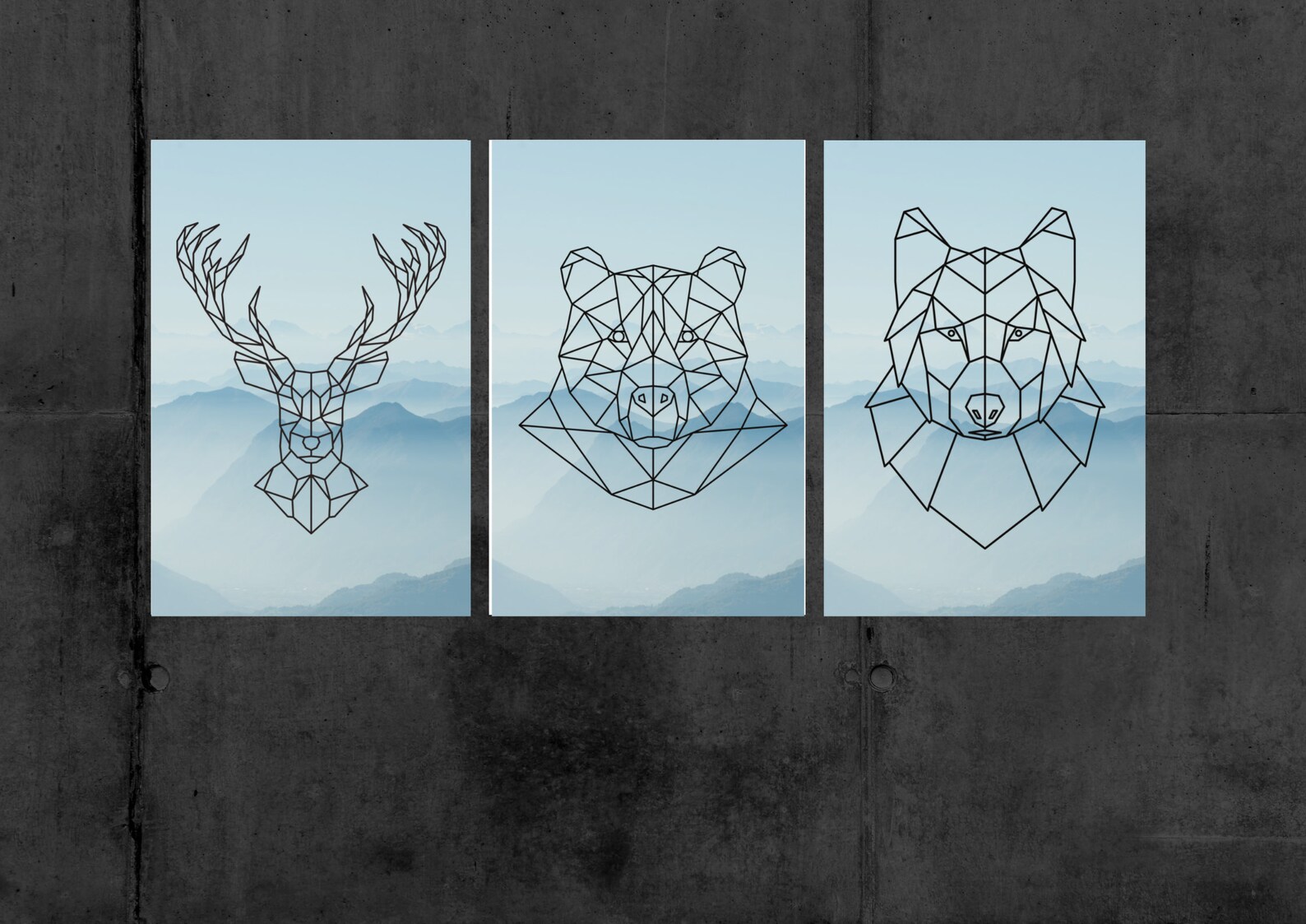 Polygon Animals Digital Download Poster Gift Printable Wall Art ...