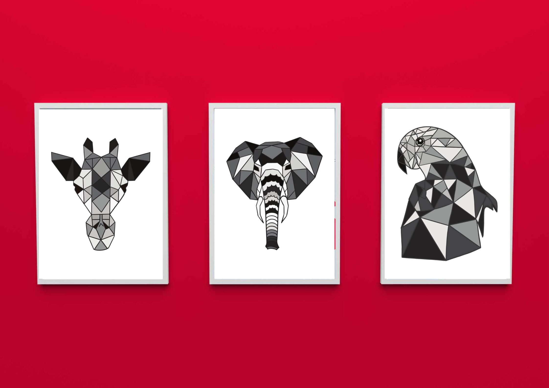 Polygon Wild Animals Digital Download Poster Gift Printable Wall Art ...