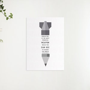 Education is the Most Powerful Weapon | Digital Download | War Quote ...