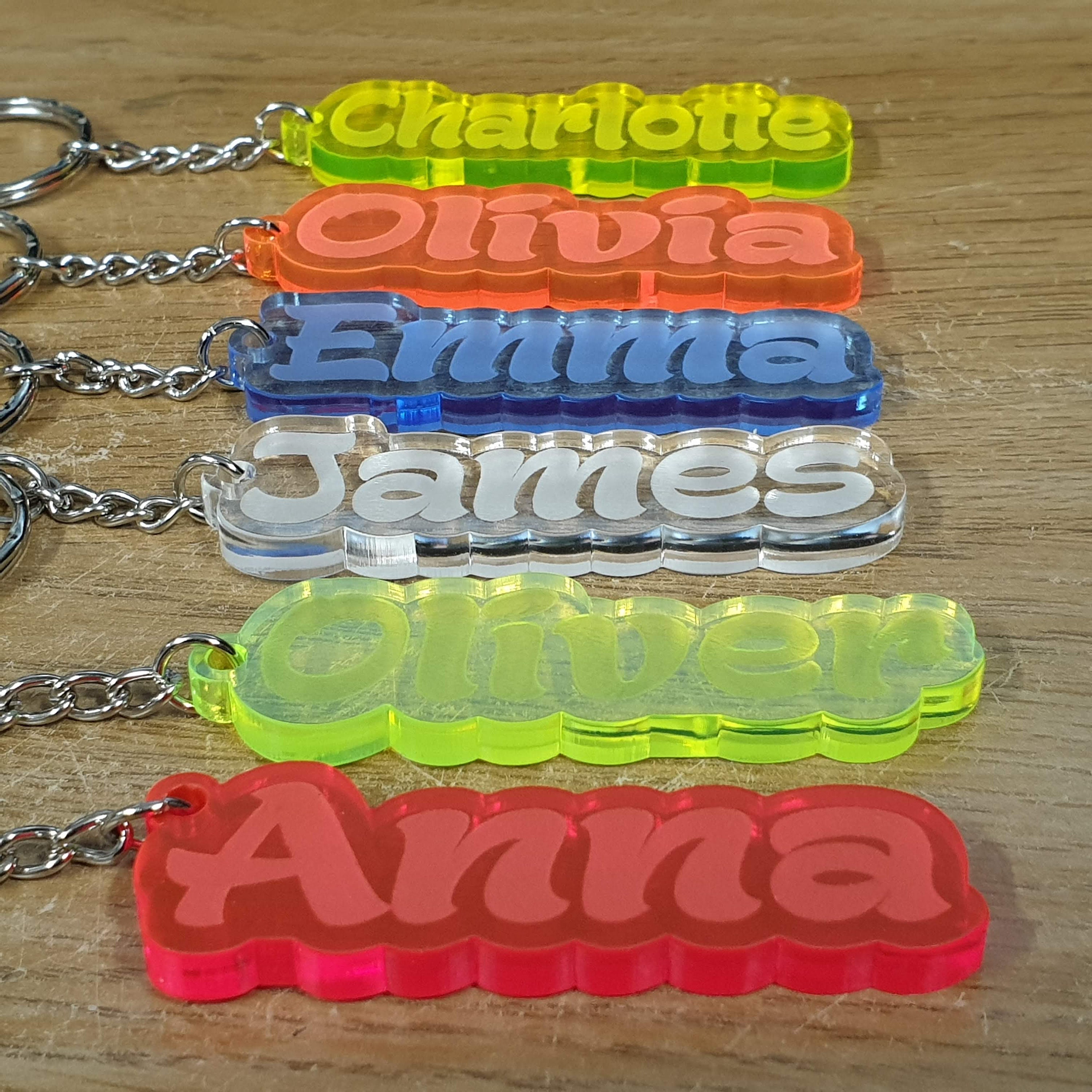 PERSONALISED Frozen KEYRING KEYCHAIN Gift Any Name School Teacher Bag ...