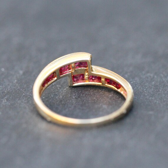 14k Gold + Ruby Bypass Ring - Gem
