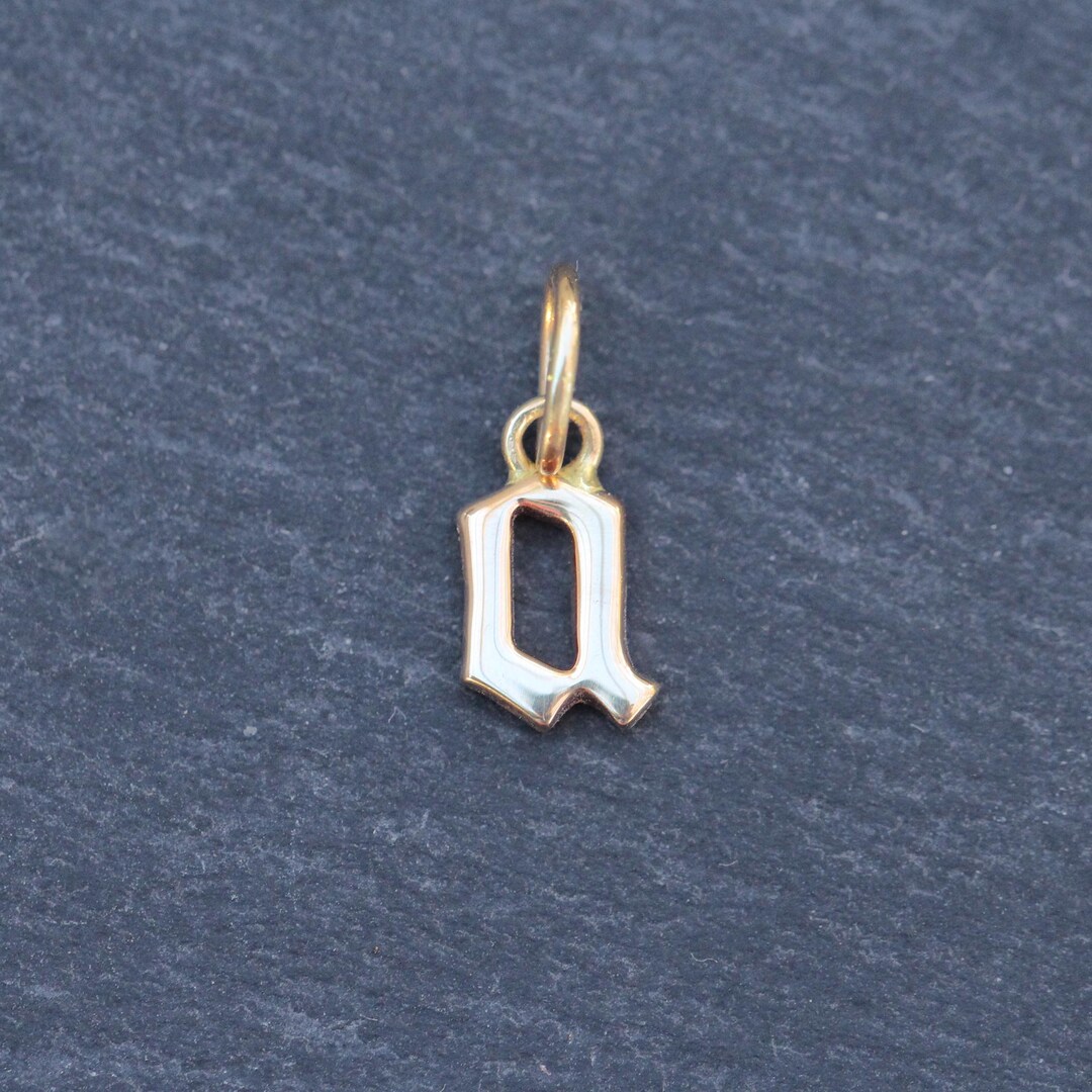 14k Gold Old English Letter A Initial Charm - Etsy
