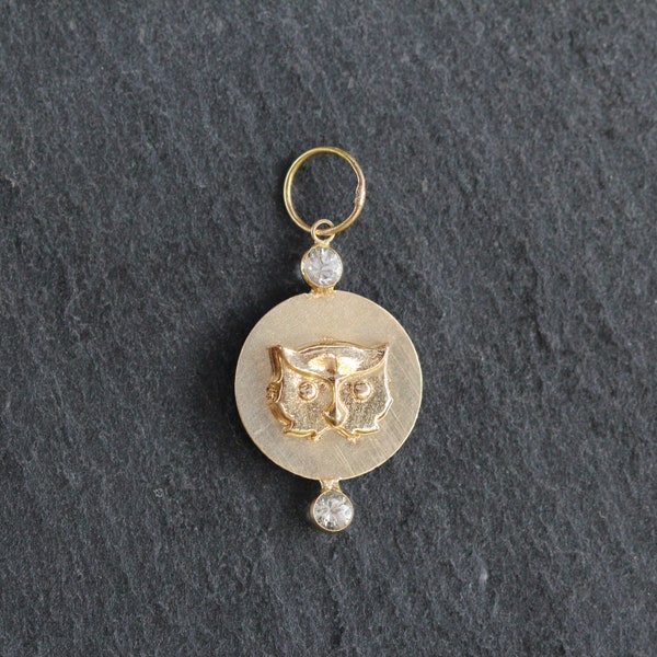 14k Gold Owl Charm - Etsy