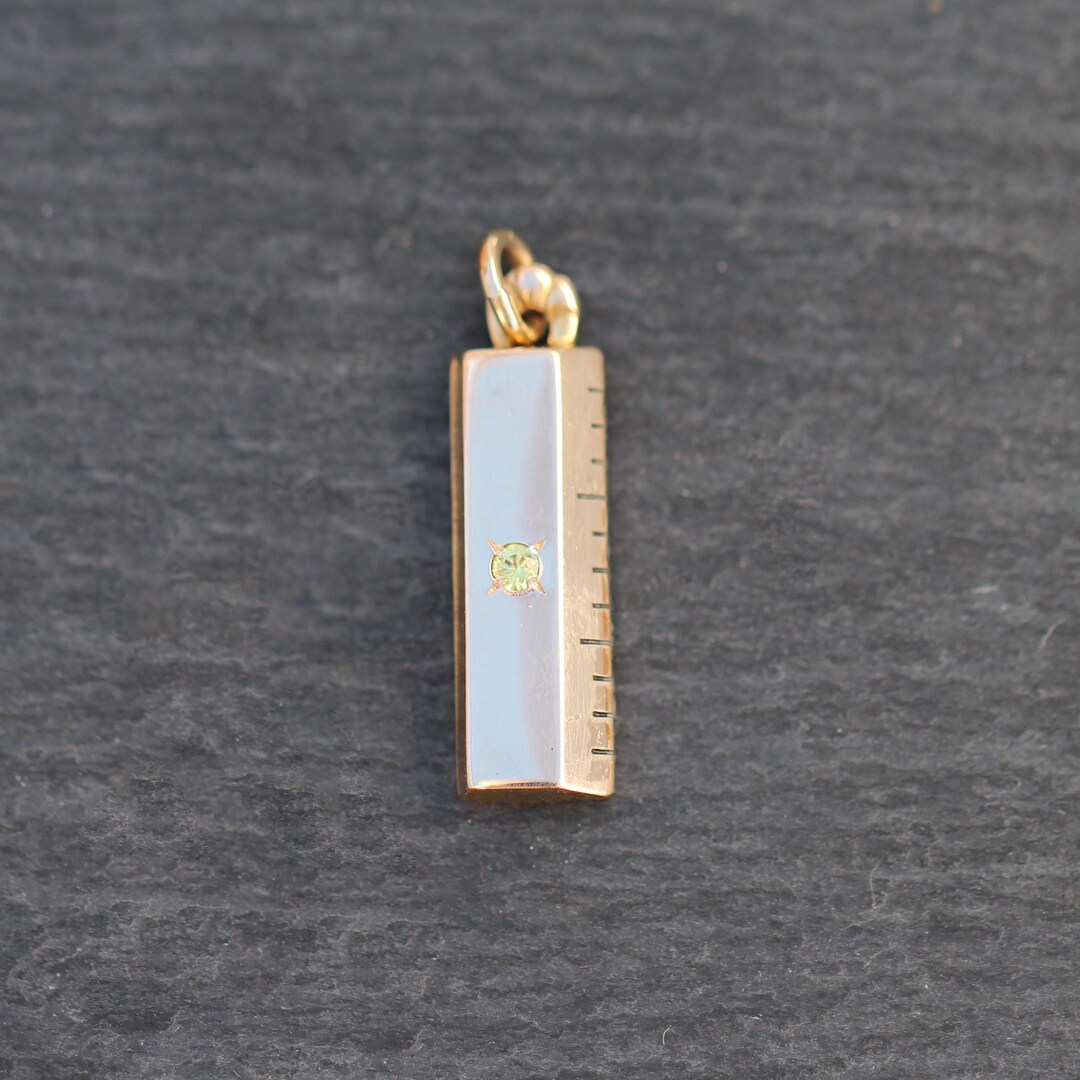 Antique 10k Gold + Sapphire Ruler Pendant - Etsy
