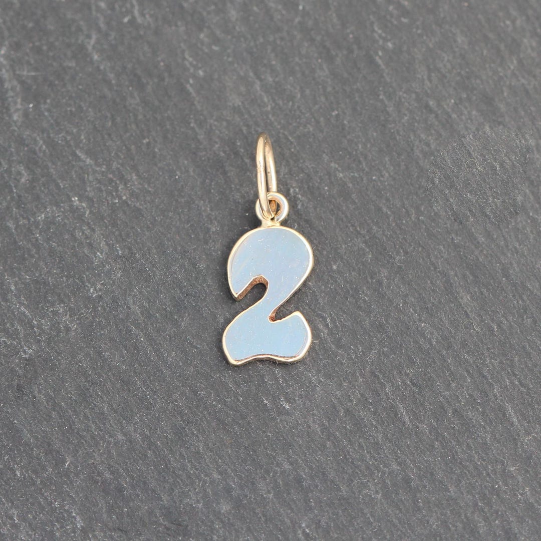 14k Gold Lucky Number 2 Charm - Etsy