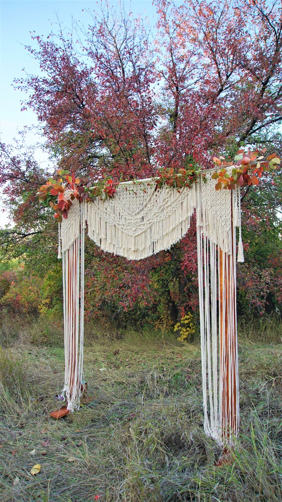 Macrame wedding arch Helf Lenght Boho wedding macrame backdrop | Etsy