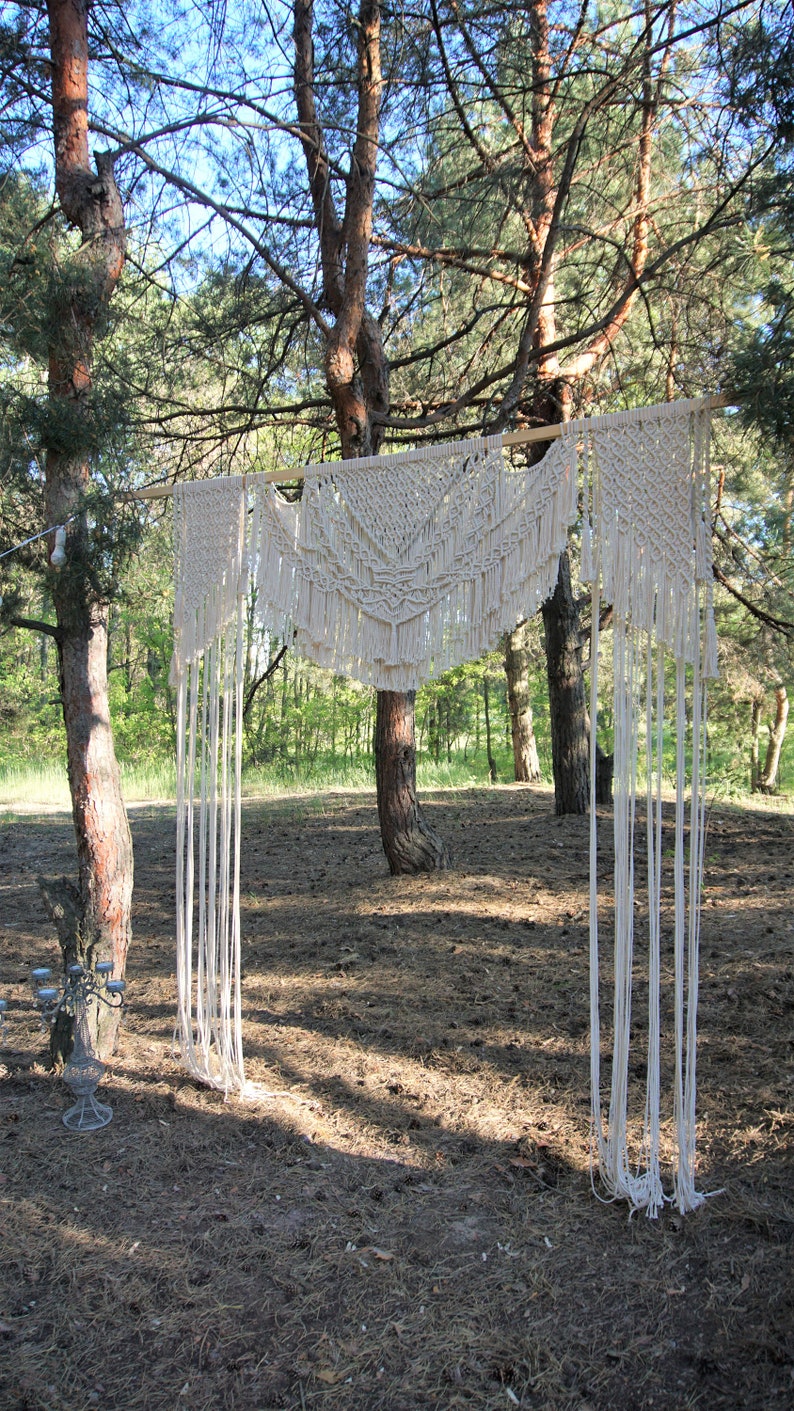 Macrame wedding arch Helf Lenght Boho wedding macrame backdrop | Etsy