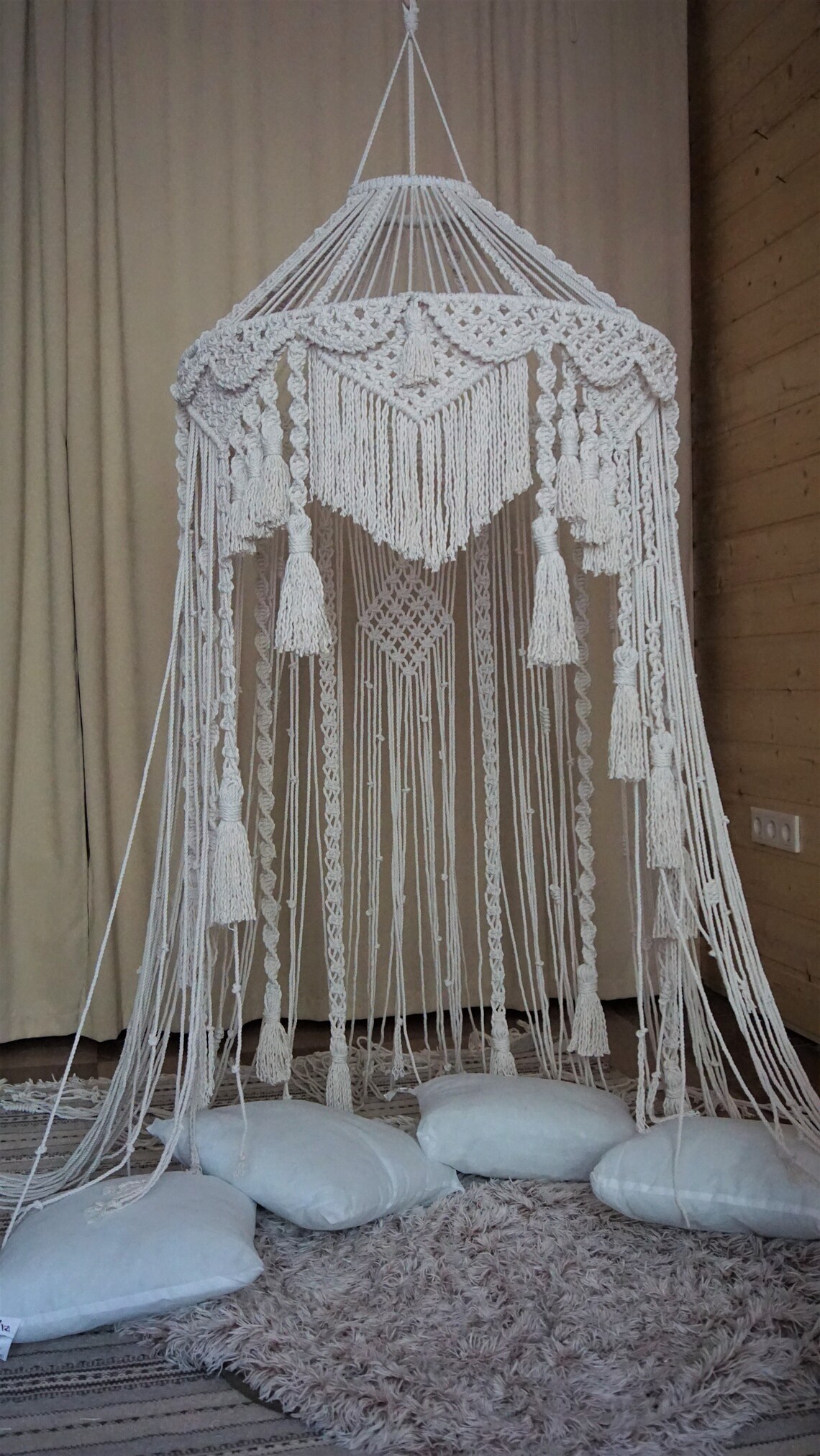 Boho macrame wedding tent Macramé Canopy Hanging Tent | Etsy