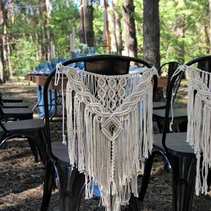 Two Macrame Chair Backs Boho Wedding Macrame Wedding Chair | Etsy