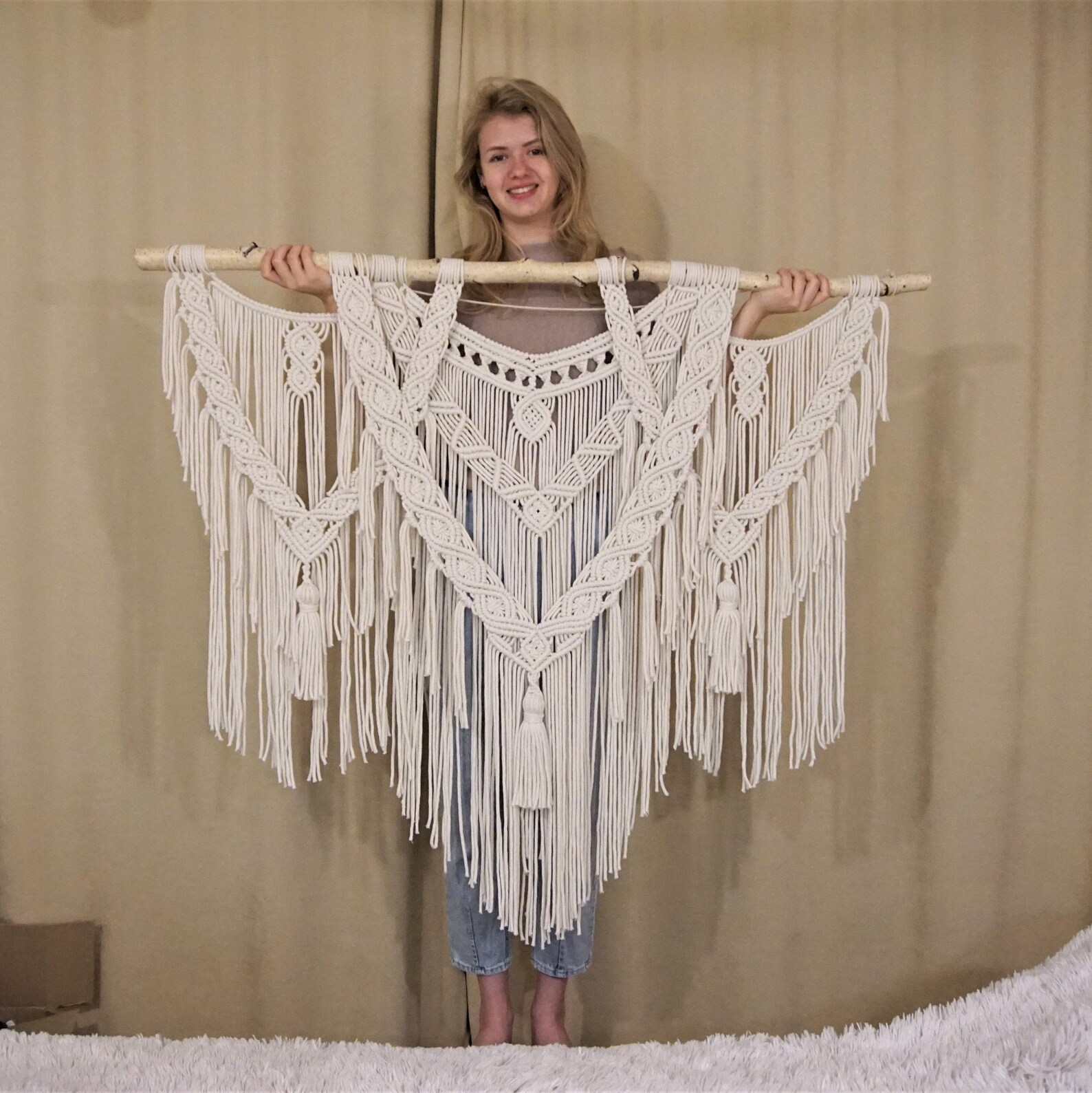 Extra large Macrame Wall Hanging with tassels Large Macrame | Etsy