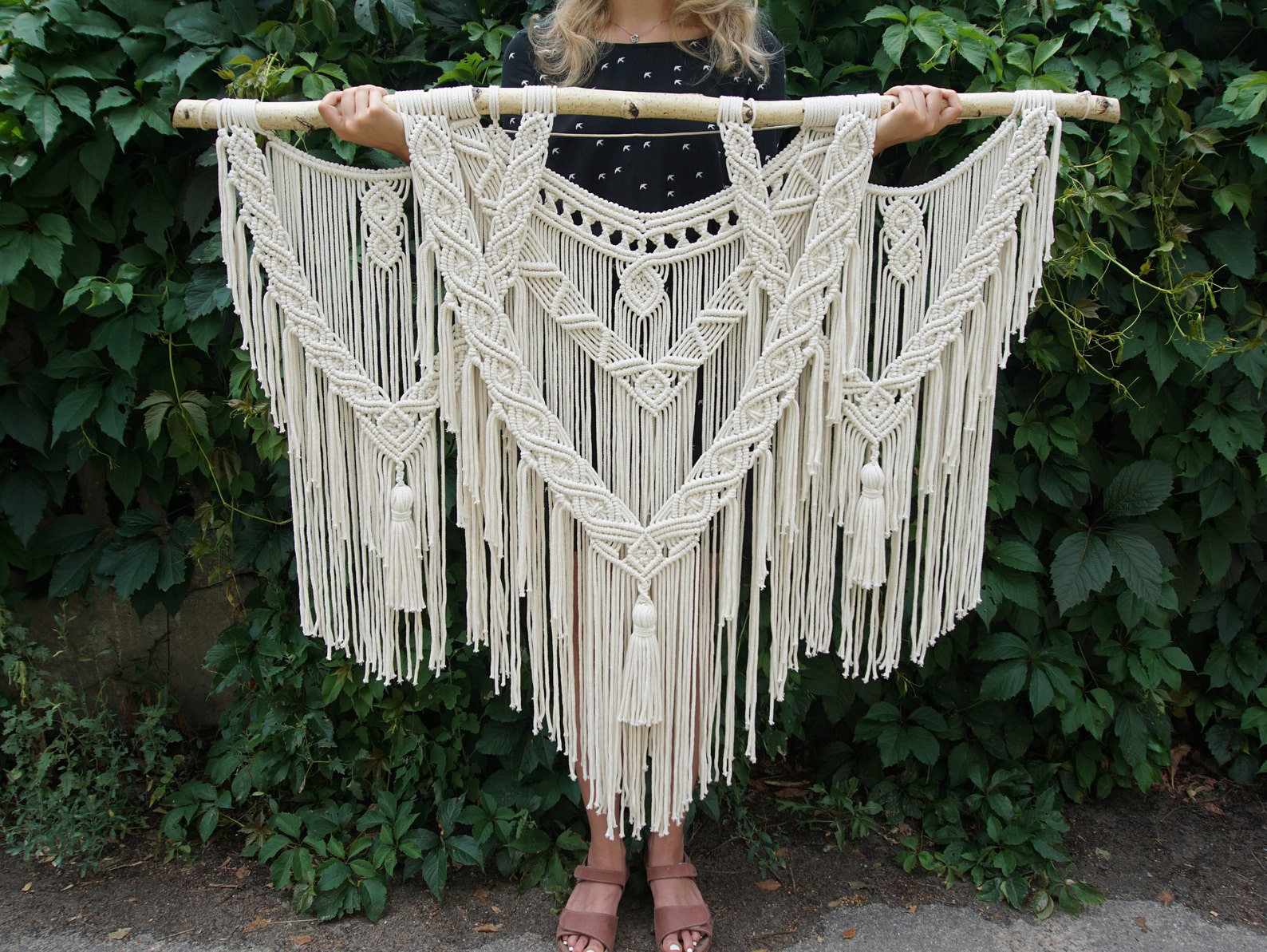 Extra large Macrame Wall Hanging with tassels Large Macrame | Etsy