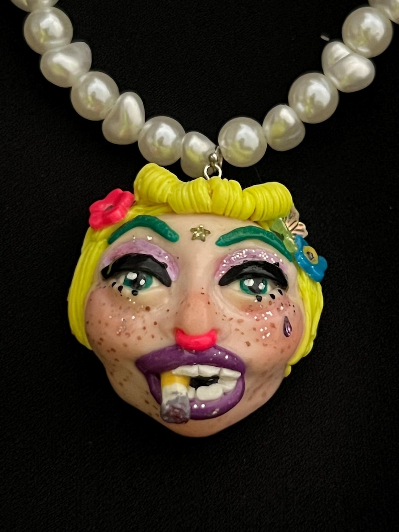 Weird Girl Necklace, Kitsch Necklace, Dopamine Necklace, Maximalist ...