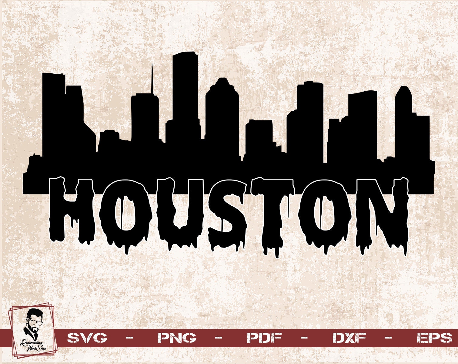 Houston Svg Houston City Skyline Silhouette Houston City - Etsy