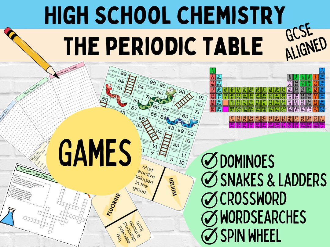 Periodic Table of Elements Chemistry GCSE Games for Revision - Etsy Canada