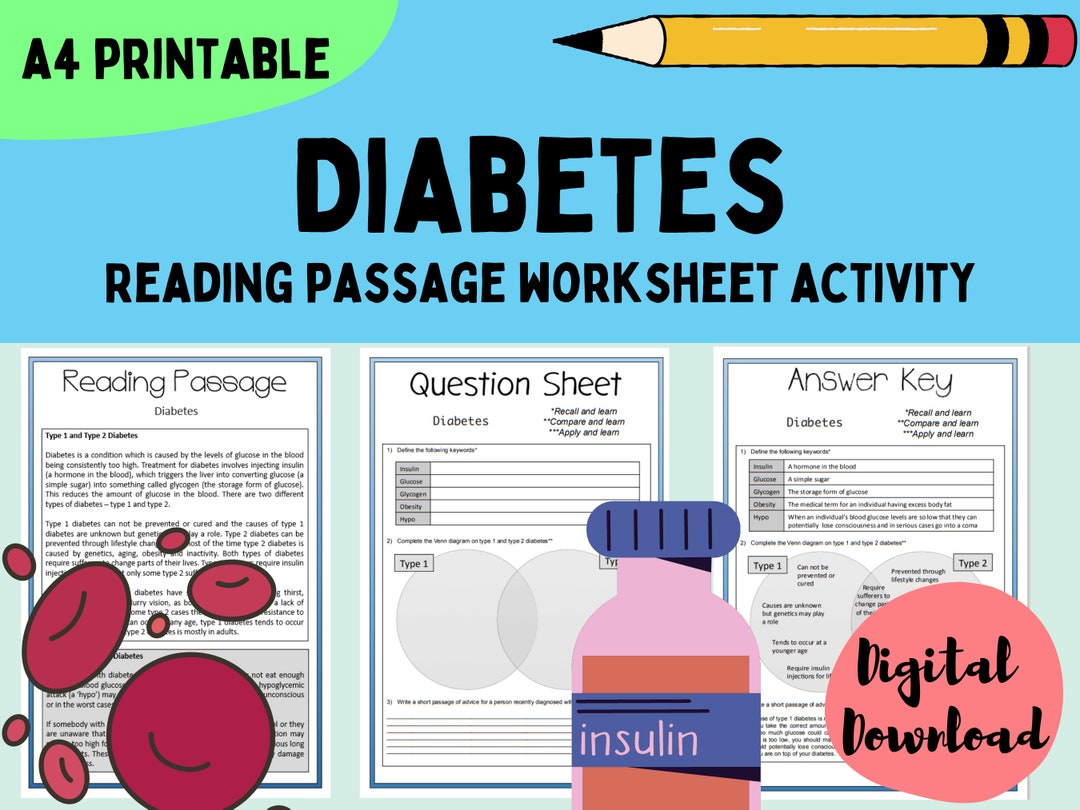 Diabetes Worksheet GCSE Biology Revision Resource Science - Etsy