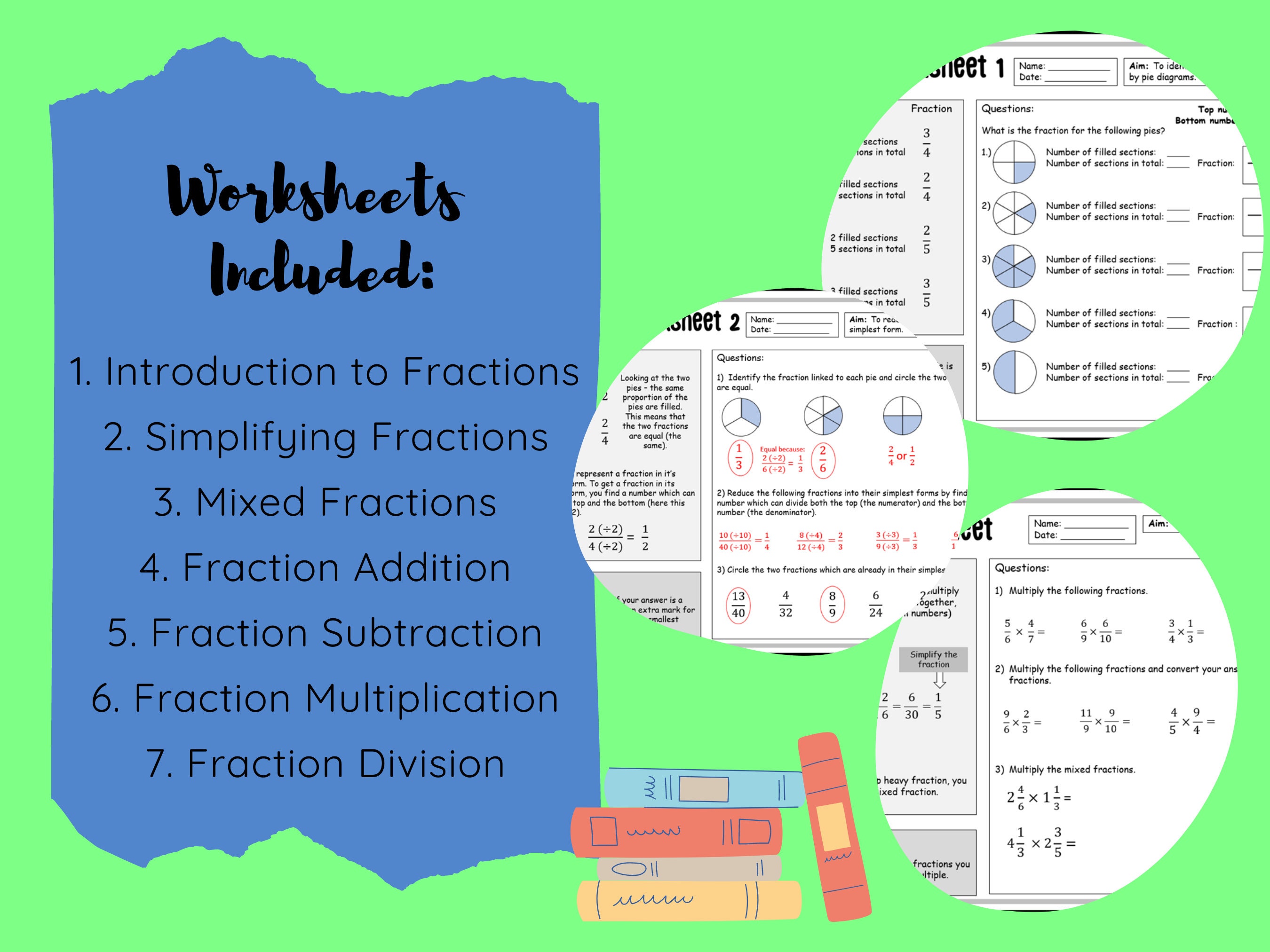 Buy Fractions Maths GCSE Revision Worksheet Pack Learning Set Online in ...
