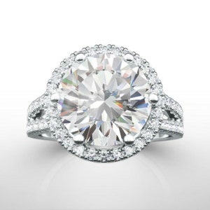 Diamond Engagement Ring 3.00 CT 14K White Gold, Annevrsary Wedding Ring ...