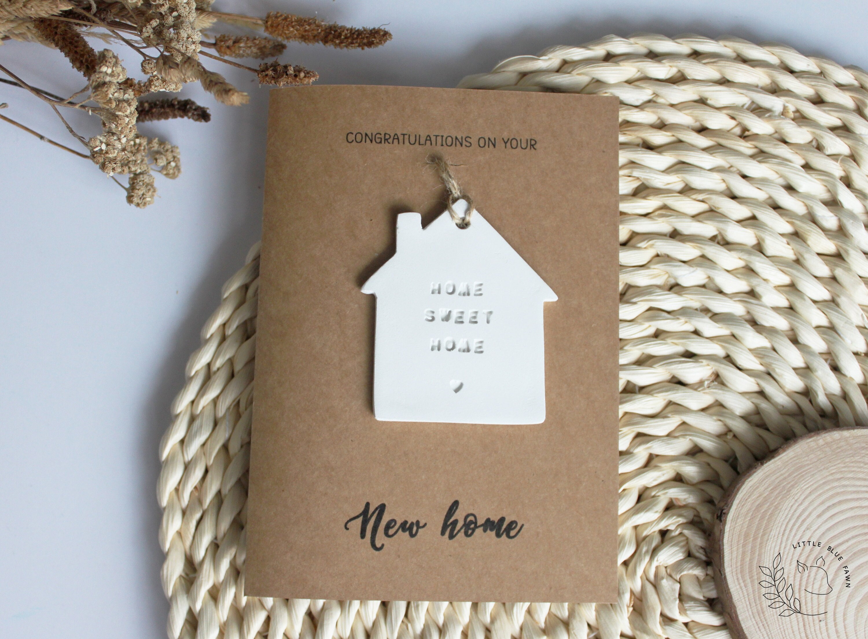 New Home Card, Home Sweet Home Card With a Keepsake, Hanging Keepsake ...