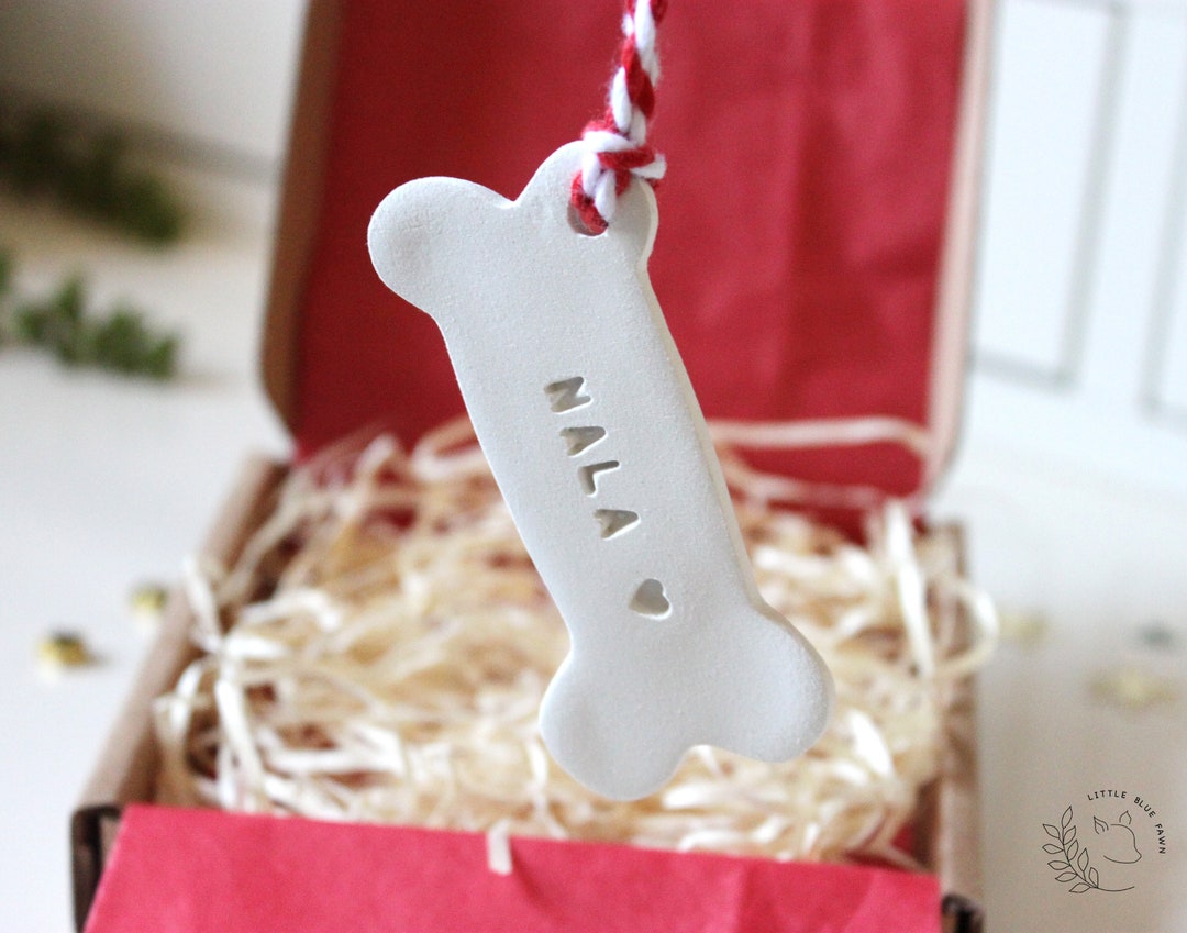 Personalised Dog Bone Christmas Ornament, Dog Personalised Xmas Tree ...
